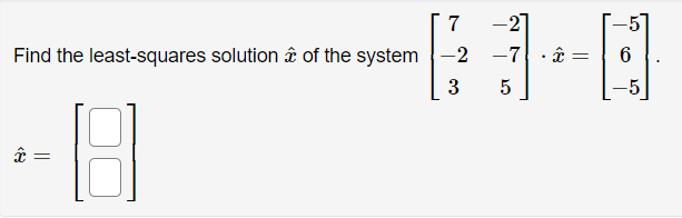 Solved Find the least-squares solution of the system â = 7 | Chegg.com