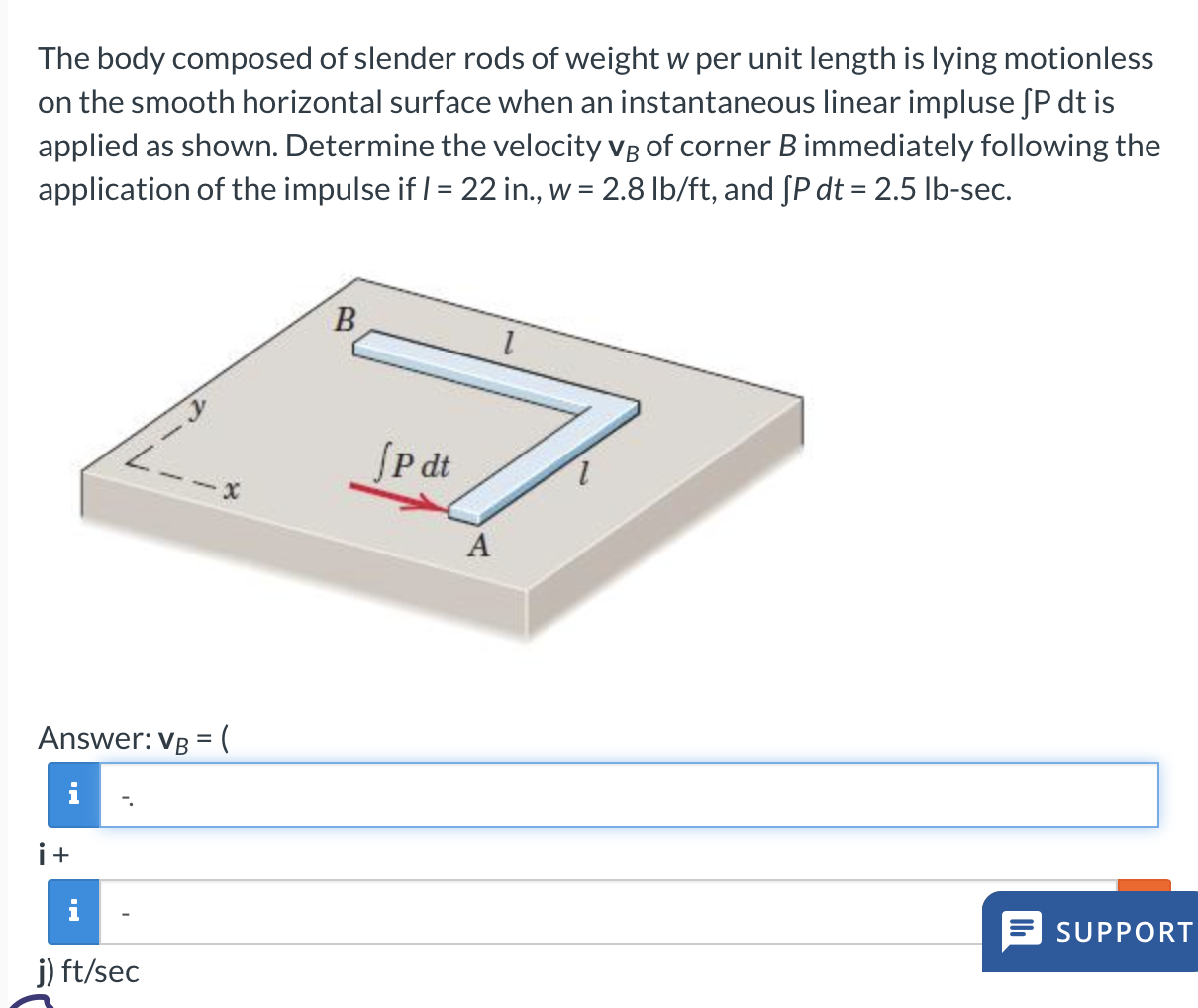 Solved The body composed of slender rods of weight w per | Chegg.com