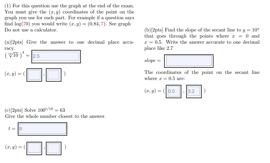 Solved (1) For this question use the graph at the end of the | Chegg.com