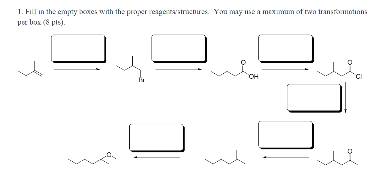Solved 1. Fill in the empty boxes with the proper | Chegg.com