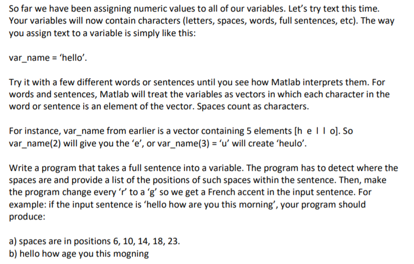 Matlab Program Please write the whole lines of codes | Chegg.com