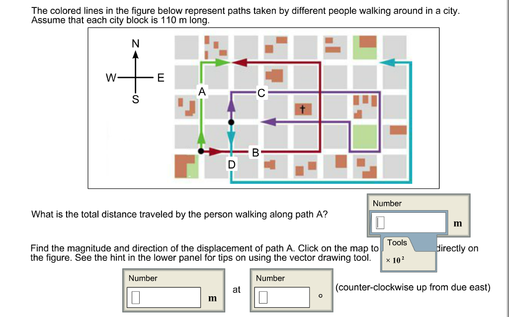 Solved The colored lines in the figure below represent paths | Chegg.com