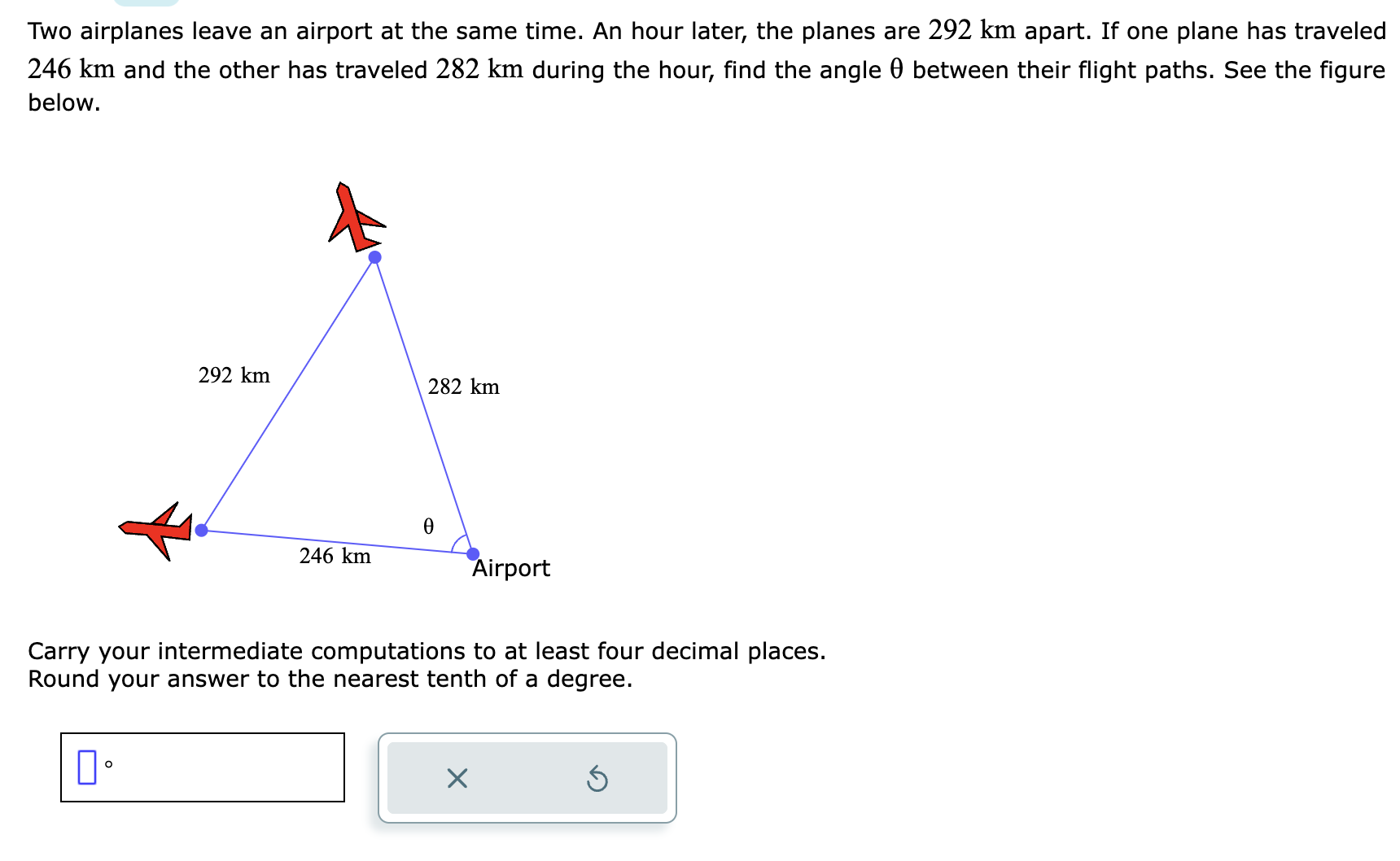 Solved Two airplanes leave an airport at the same time. An | Chegg.com