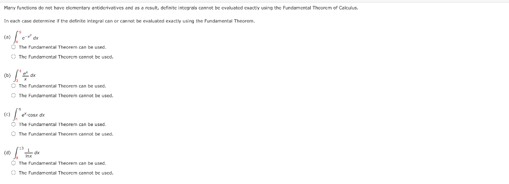 Solved Many functions do not have elementary antiderivatives | Chegg.com