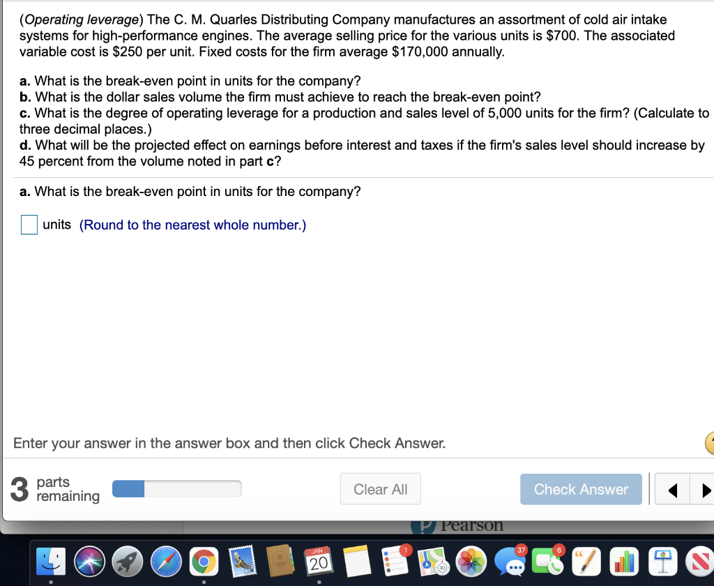 Solved (Operating leverage) The C. M. Quarles Distributing | Chegg.com