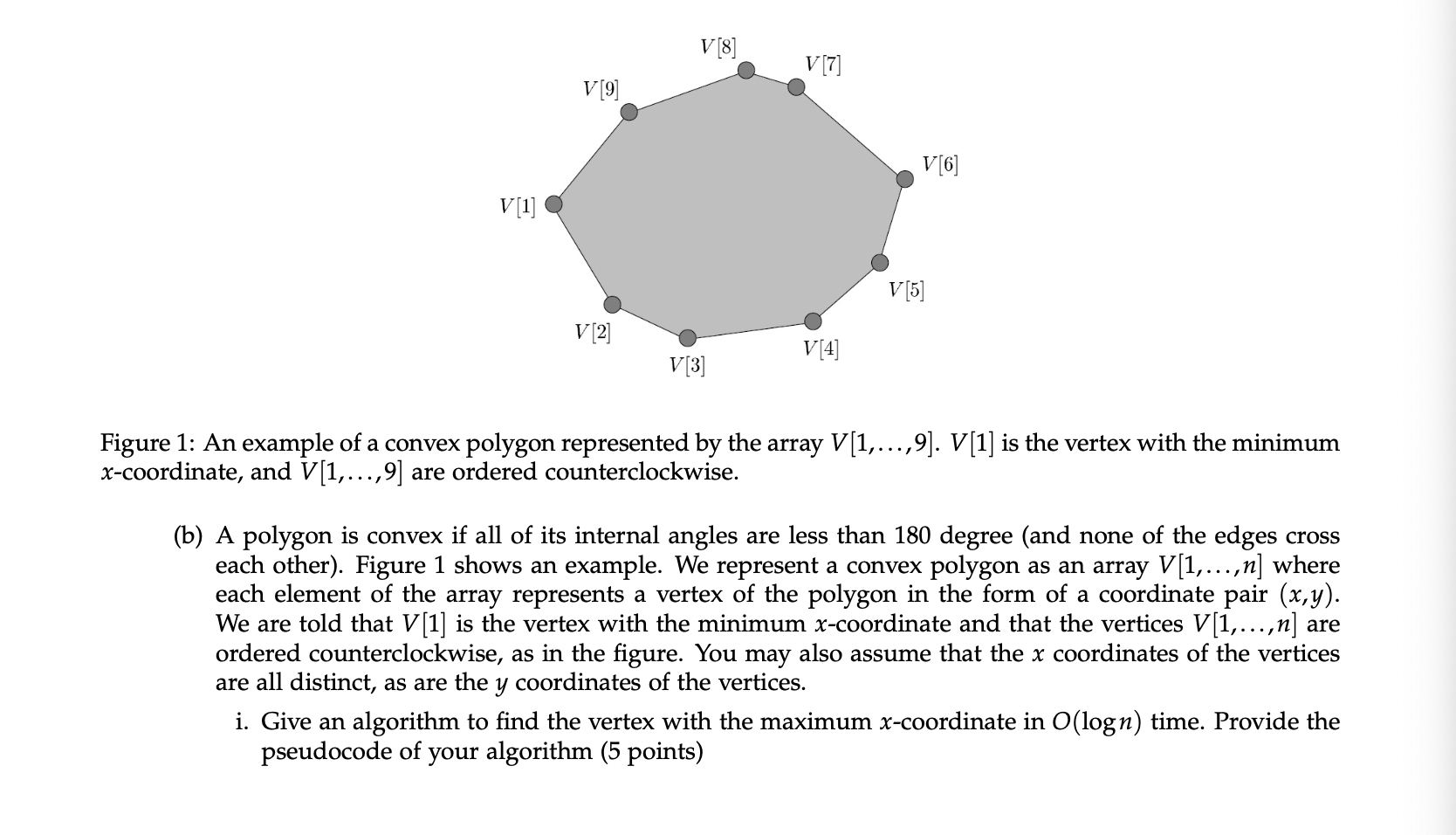 Solved Iigure 1: An example of a convex polygon represented | Chegg.com