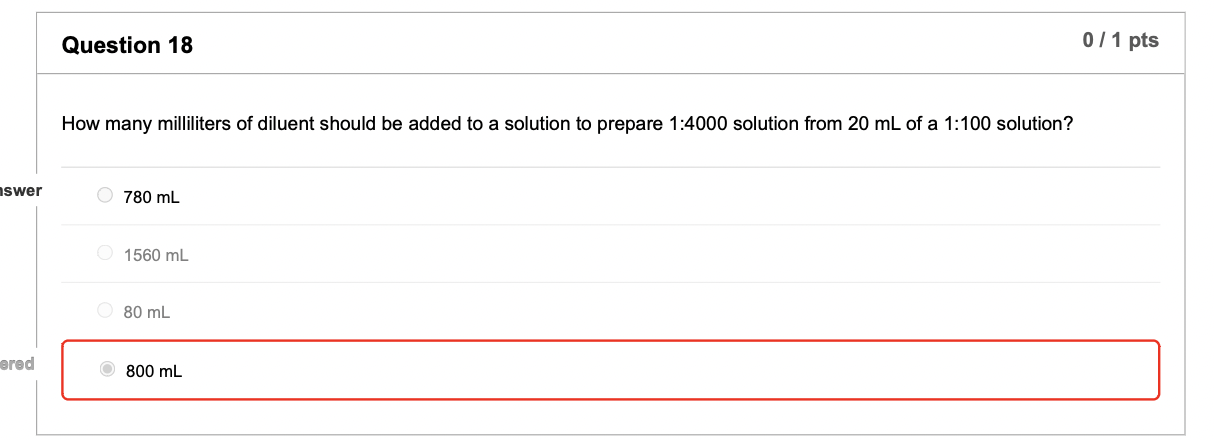 Solved How many milliliters of diluent should be added to a | Chegg.com