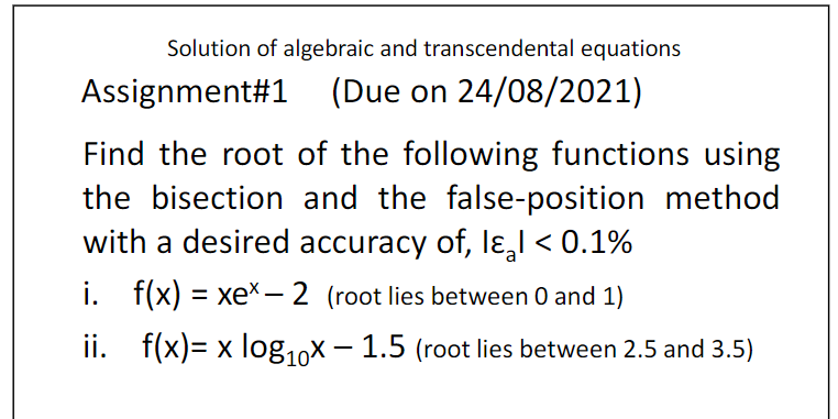 Solved Solution Of Algebraic And Transcendental Equations