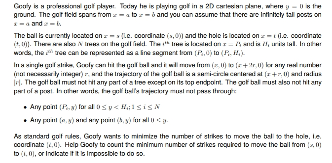 C Programming Language Problem Title: Goofy Golf | Chegg.com