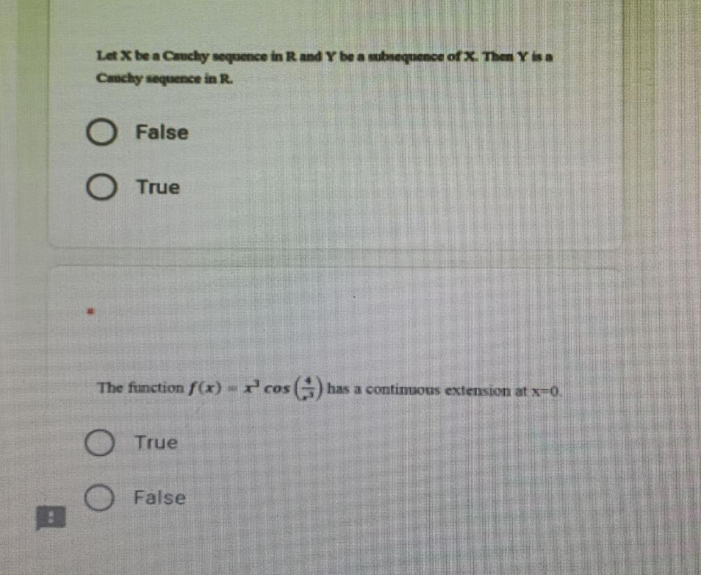 Solved Lexbea Cauchy sequence in Rand Cauchy sequence in R. | Chegg.com
