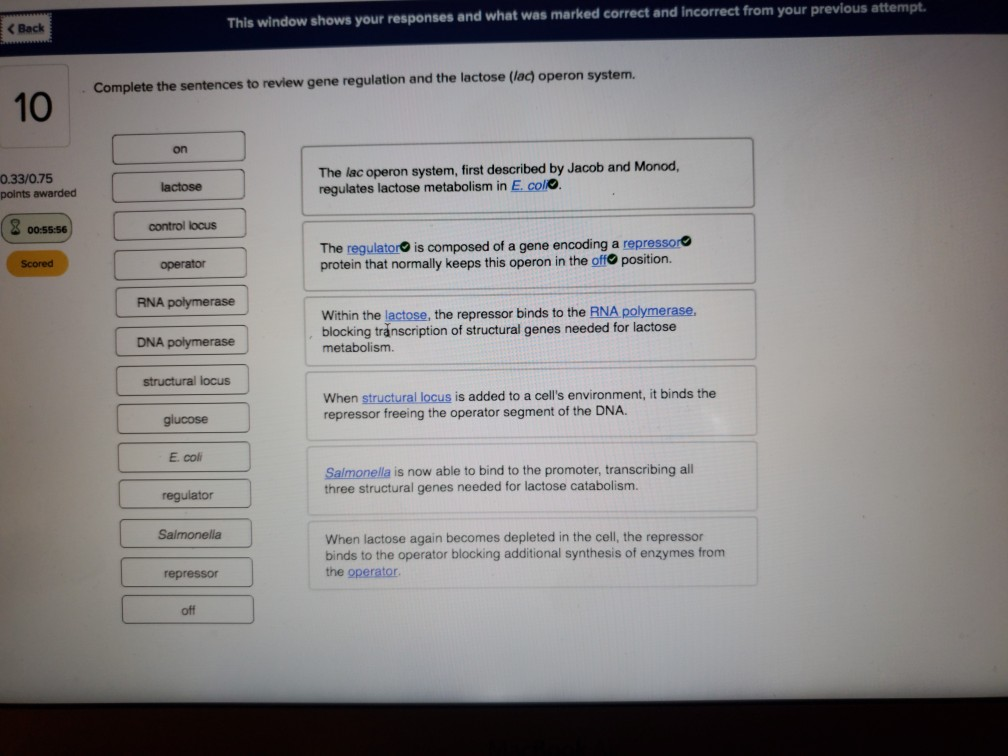 Solved This window shows your responses and what was marked | Chegg.com