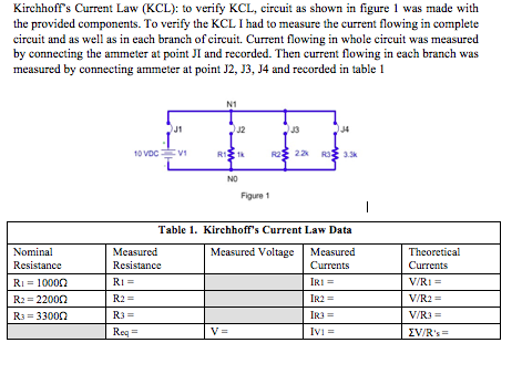 Solved Kirchhoff's Current Law (KCL): to verify KCL, circuit | Chegg.com