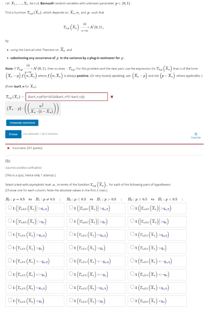 Solved Let X1 x Be I i d Bernoulli Random Variables Chegg