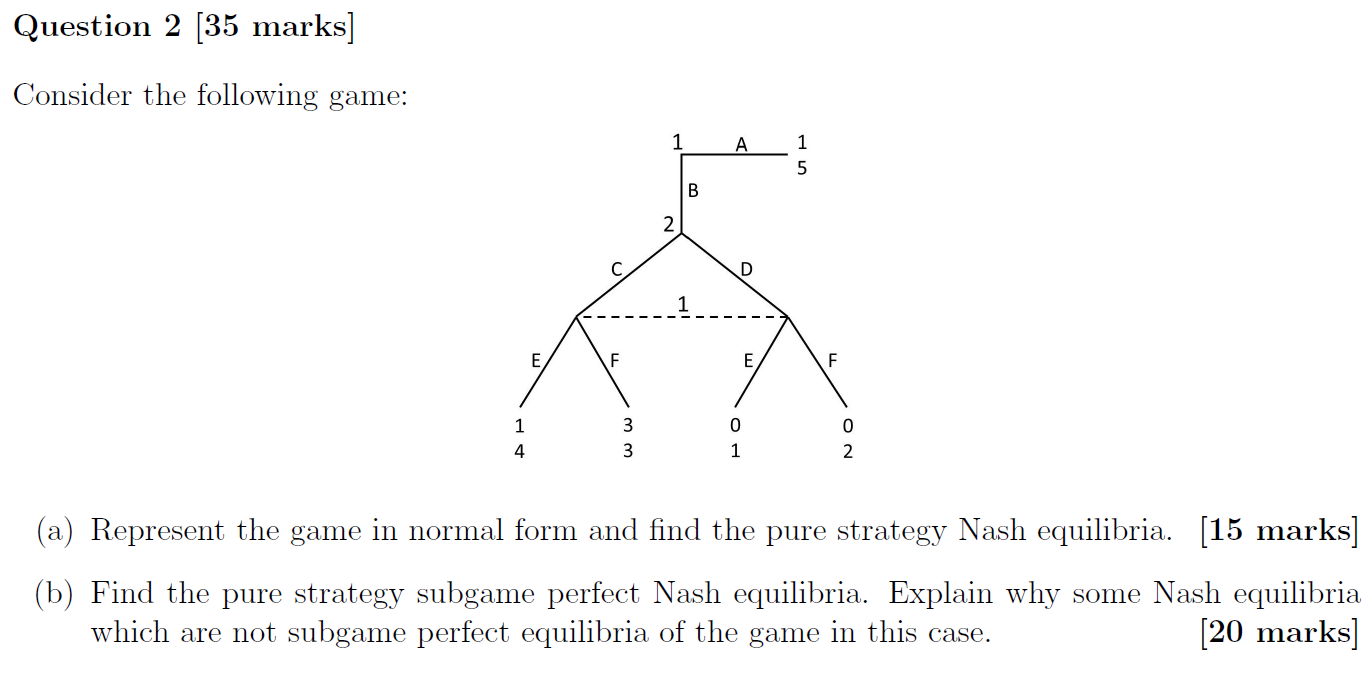 Solved Consider the following game: (a) Represent the game | Chegg.com