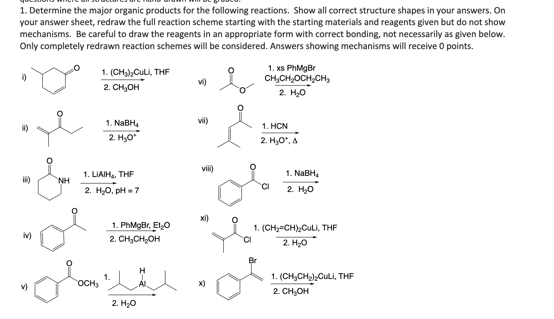 Determine the major organic products for the | Chegg.com