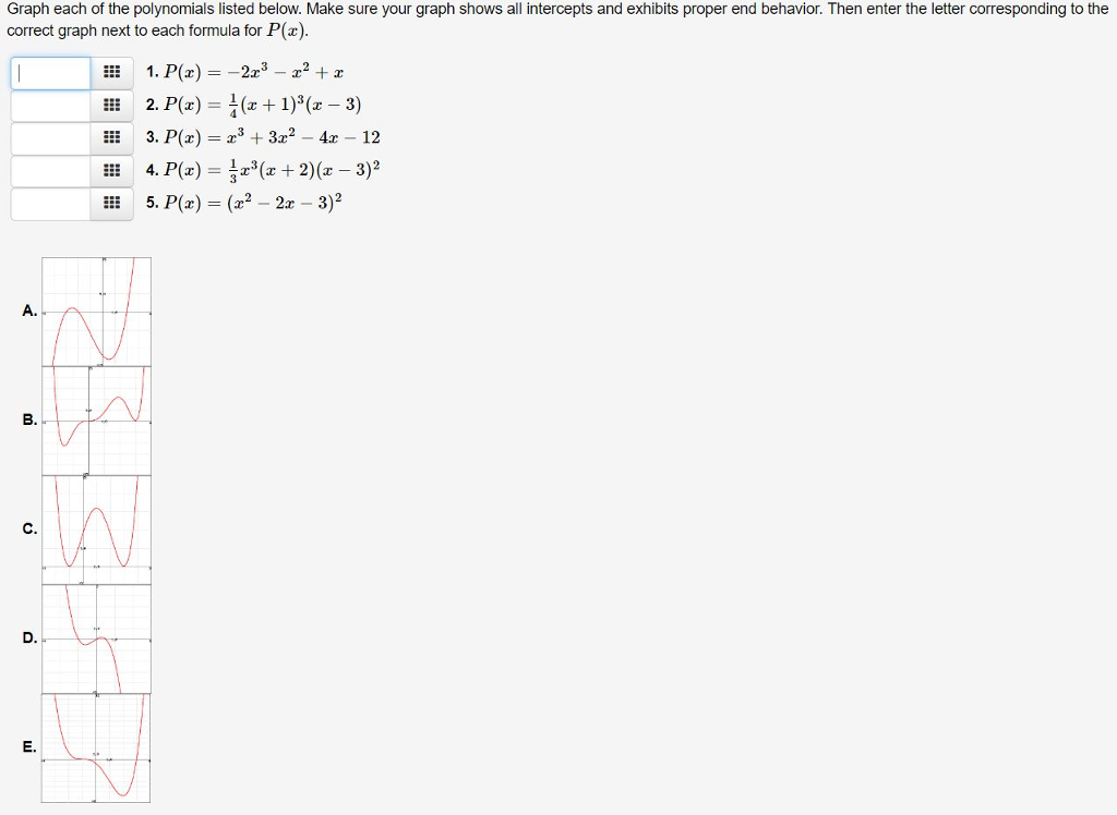 Solved Graph each of the polynomials listed below. Make sure | Chegg.com