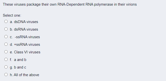 Solved These viruses package their own RNA-Dependent RNA | Chegg.com