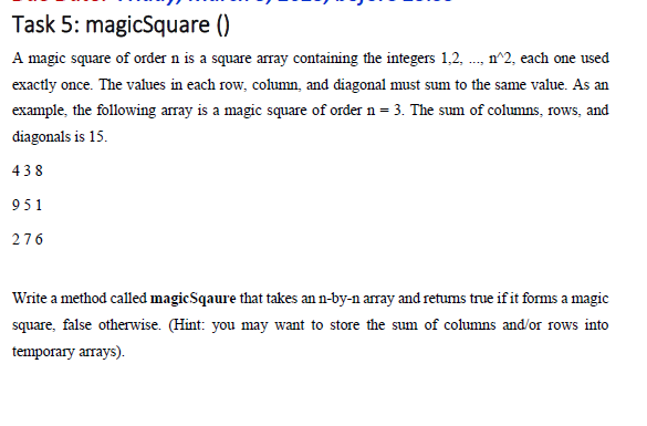Solved Do this in Java, No system.out.println, no scanner | Chegg.com