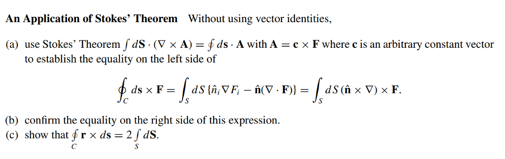 Solved An Application of Stokes' Theorem Without using | Chegg.com