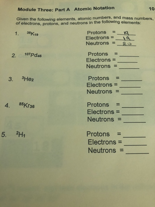 Solved Module Three: Part A Atomic Notation 10 Given the | Chegg.com