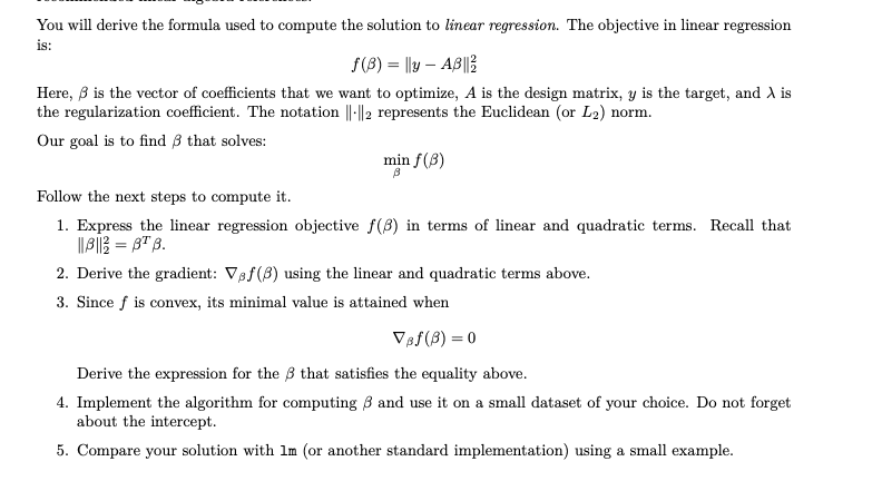 8 You will derive the formula used to compute the | Chegg.com