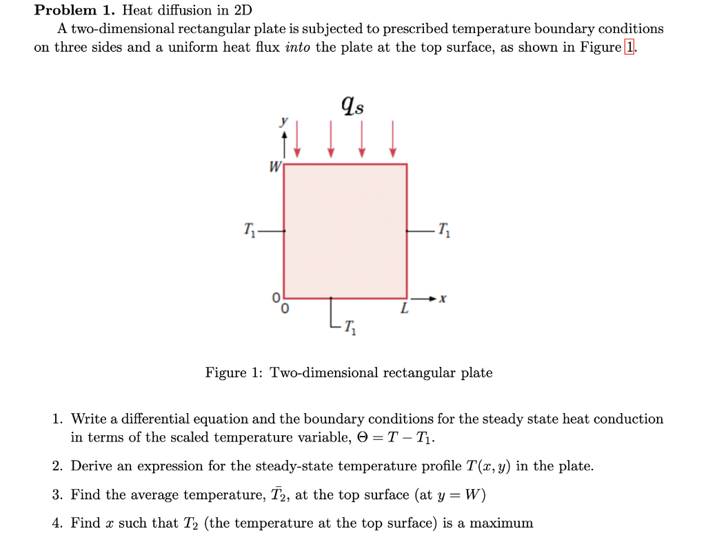 Solved Problem 1. Heat diffusion in 2D A two-dimensional | Chegg.com