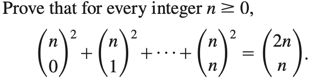 Solved Prove that for every integer n ≥ 0, 2 2 2 n n n 2n ( | Chegg.com