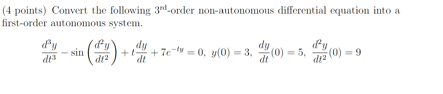(4 points) Convert the following 3rd-order | Chegg.com