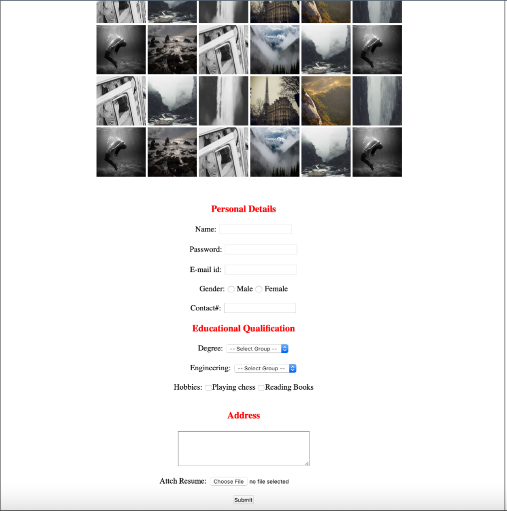 Solved Personal Details Name: Password: E-mail id: Gender: | Chegg.com