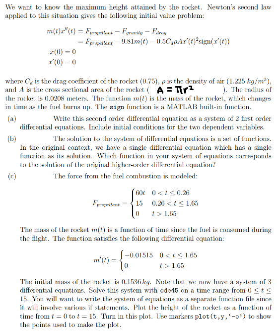 Solved Need help on parts a to c, and part c requires MATLAB | Chegg.com