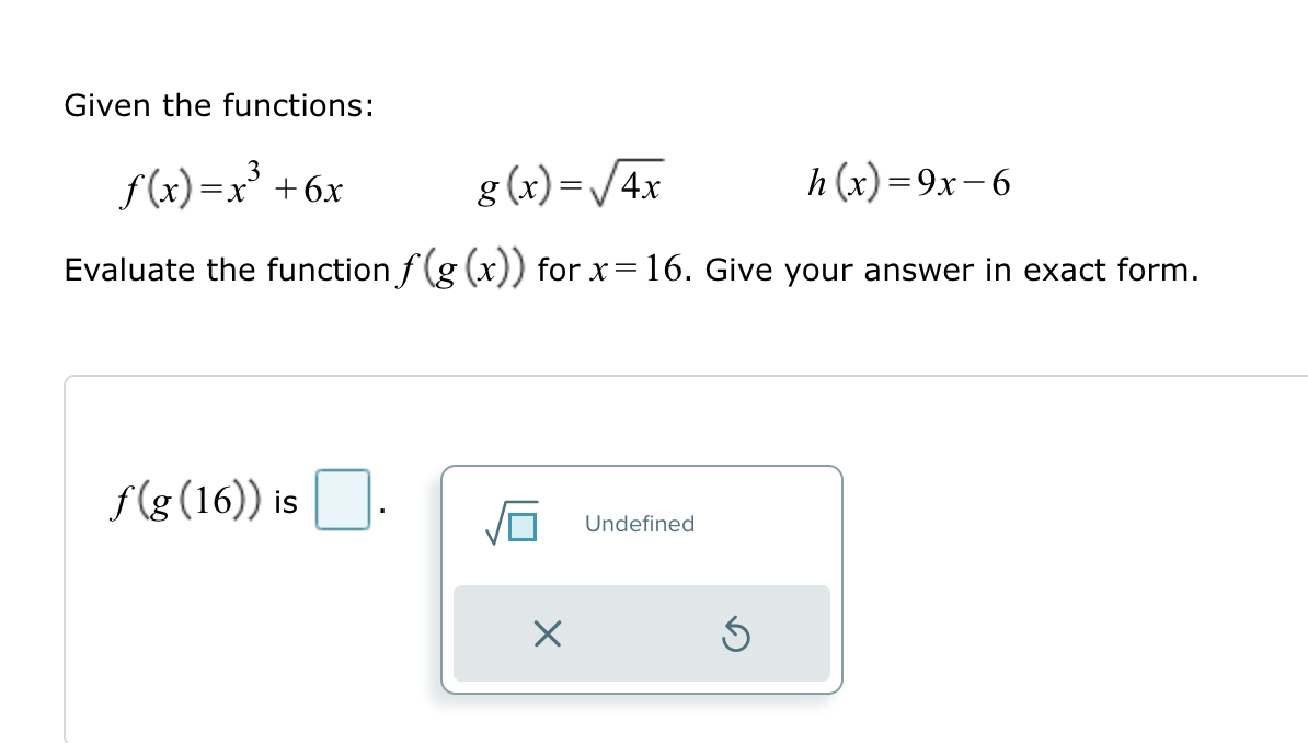 Solved Given The Functions F X X3 6xg X 4xh X 9x−6