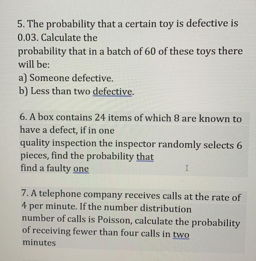 Solved 5. The probability that a certain toy is defective is | Chegg.com