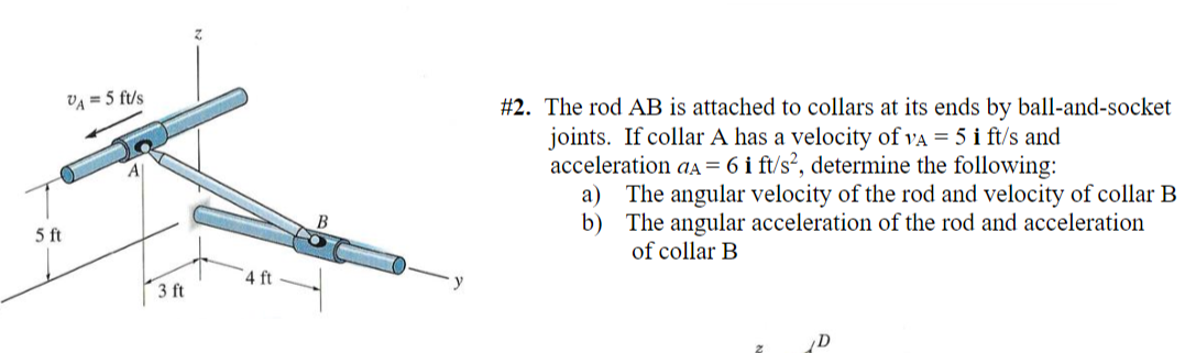 A5 ft/s #2. The rod AB is attached to collars at its | Chegg.com