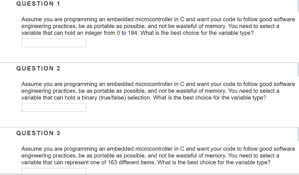 Solved QUESTION 1 Assume you are programming an embedded | Chegg.com