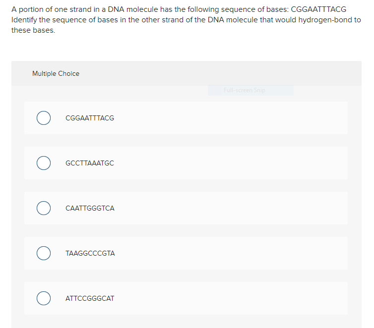 Solved A portion of one strand in a DNA molecule has the | Chegg.com