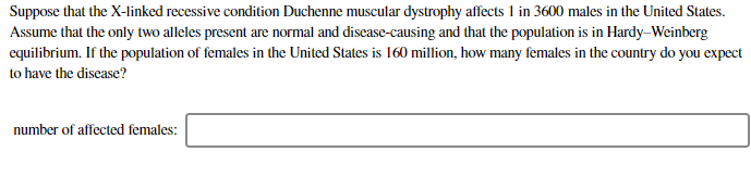 Solved Suppose that the X-linked recessive condition | Chegg.com