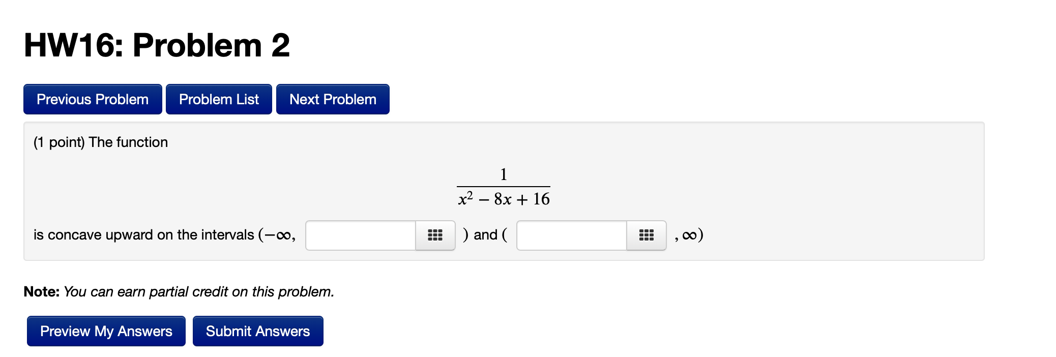 Solved HW16: Problem 2 Previous Problem Problem List Next | Chegg.com