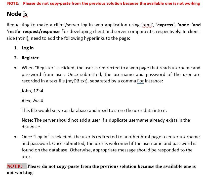 NOTE: Please do not copy-paste from the previous | Chegg.com