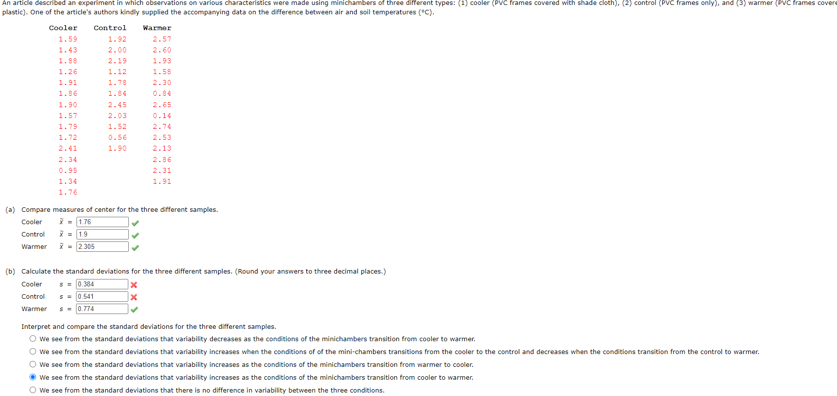 Solved Answer B standard deviation and the multiple choice | Chegg.com