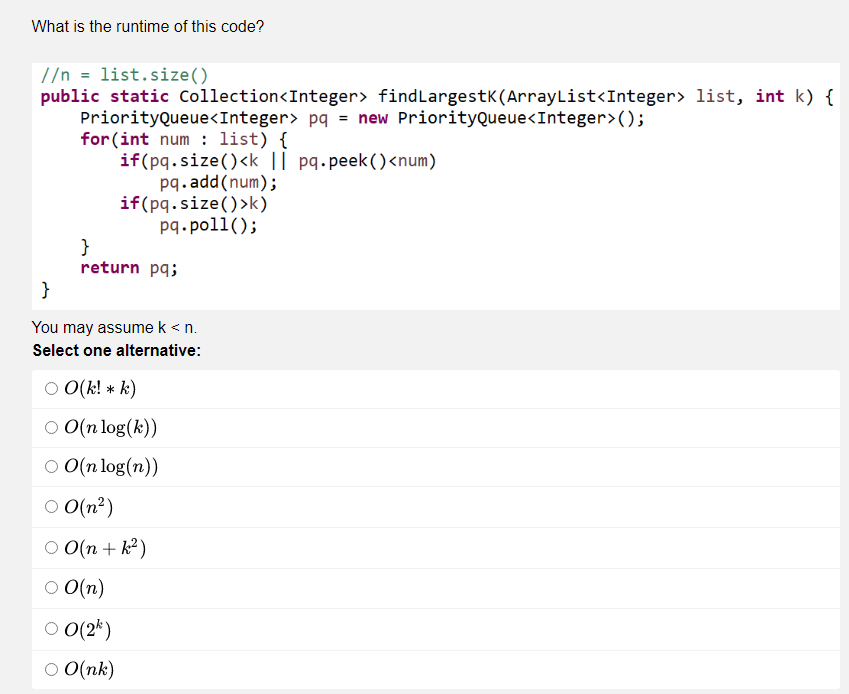 Solved What is the runtime of this code? public double | Chegg.com
