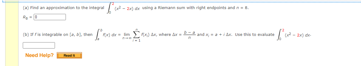 Solved (a) Find an approximation to the integral **(x2 – 2x) | Chegg.com