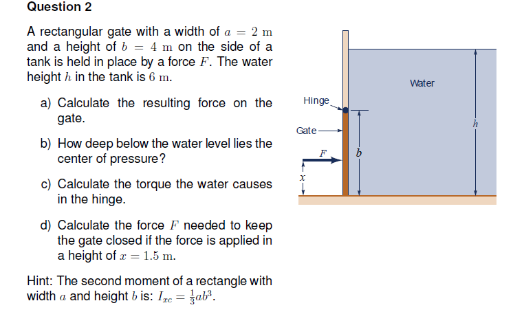 Solved Water Hinge h Gate Question 2 A rectangular gate with | Chegg.com Solved Water Hinge h Gate Question 2 A rectangular gate with | Chegg.com