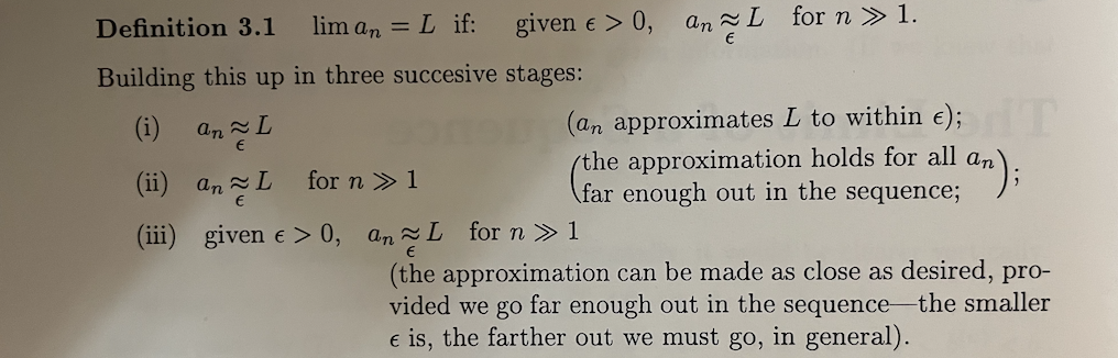 Solved an al Definition 3.1 lim an = L if: given e > 0, an | Chegg.com