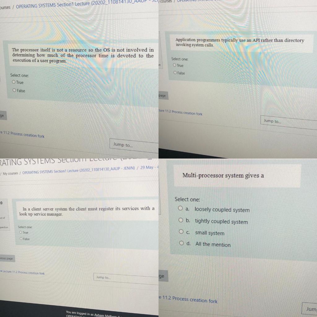 Solved courses Ourses / OPERATING SYSTEMS Section 1 Lecture | Chegg.com