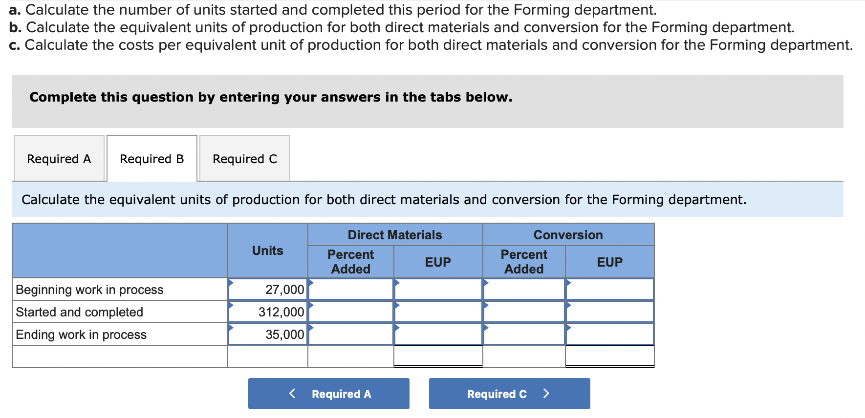 Solved The first production department in a process | Chegg.com