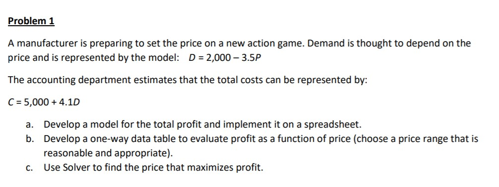 Solved Problem 1 A manufacturer is preparing to set the | Chegg.com