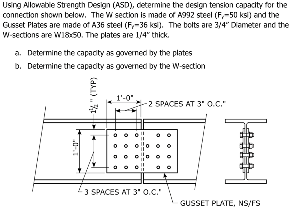 Solved Using Allowable Strength Design (ASD), determine the | Chegg.com