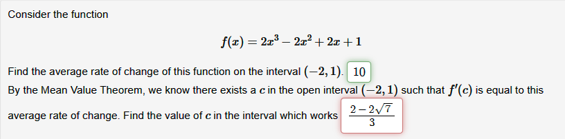 Solved Consider the function f(x)= 2x^3-2x^2+2x+1 Find the | Chegg.com
