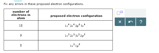 Solved Fix any errors in these proposed electron | Chegg.com
