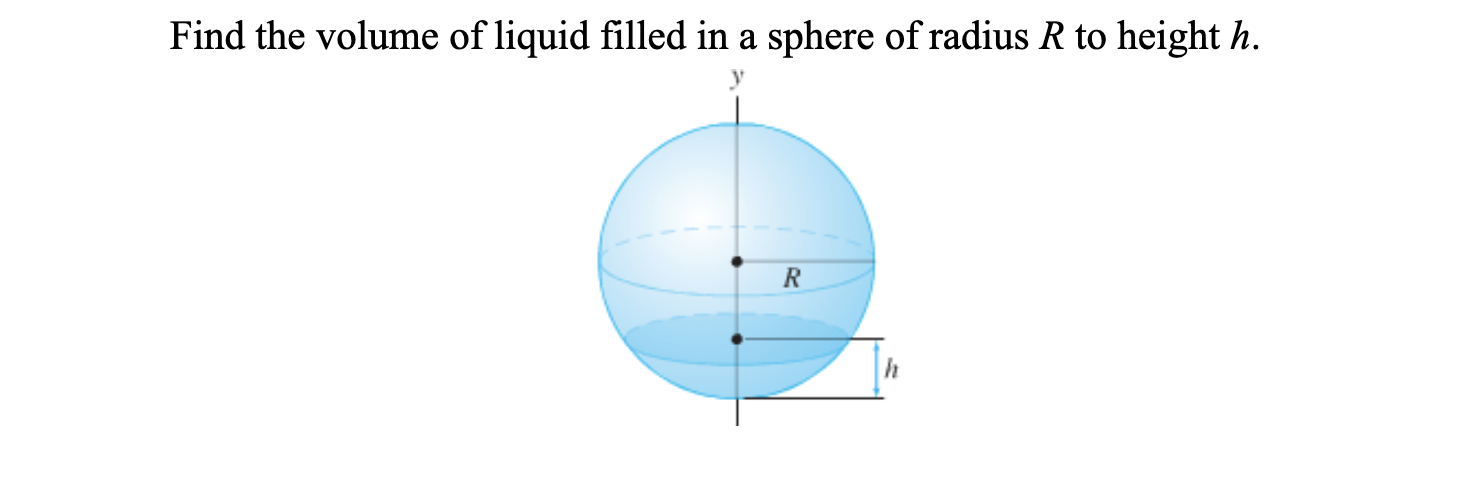 Solved Find the volume of liquid filled in a sphere of | Chegg.com
